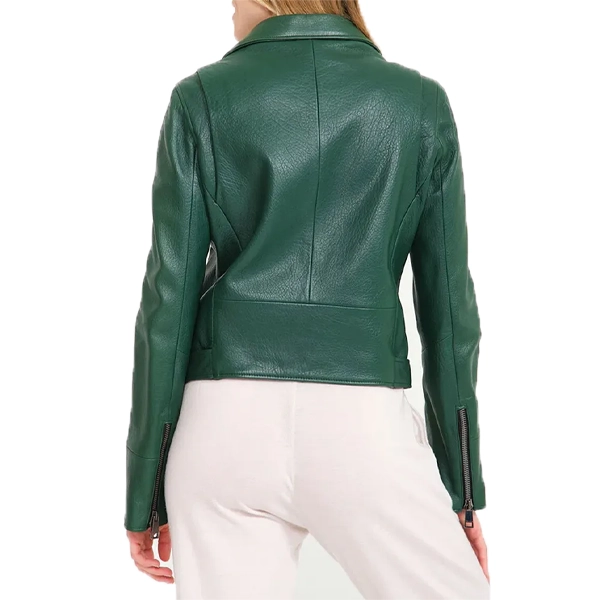 Barracuda Queens Tea Stjarne Green Leather Jacket - Jacketstown