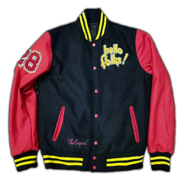 Hello Folks Mickey Mouse And Pluto Letterman Jacket - Jacketstown