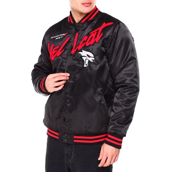 Dodge Hellcat Flame Satin Jacket - Jacketstown